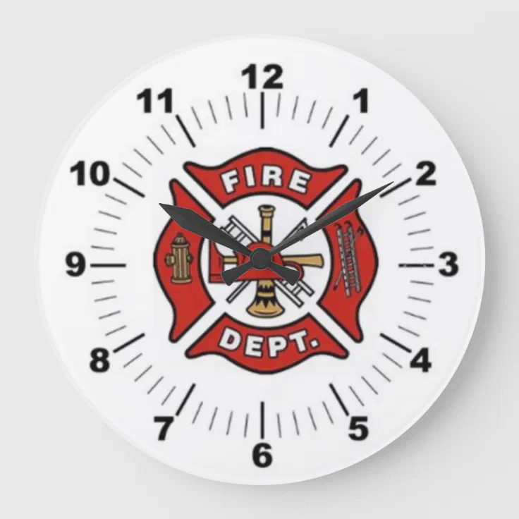 Firefighter Wall Clack Large Clock | Zazzle