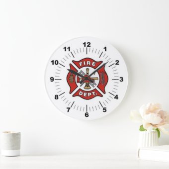 Firefighter Wall Clack Large Clock | Zazzle
