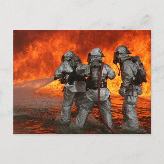 Firefighters fighting a fire postcard | Zazzle.com