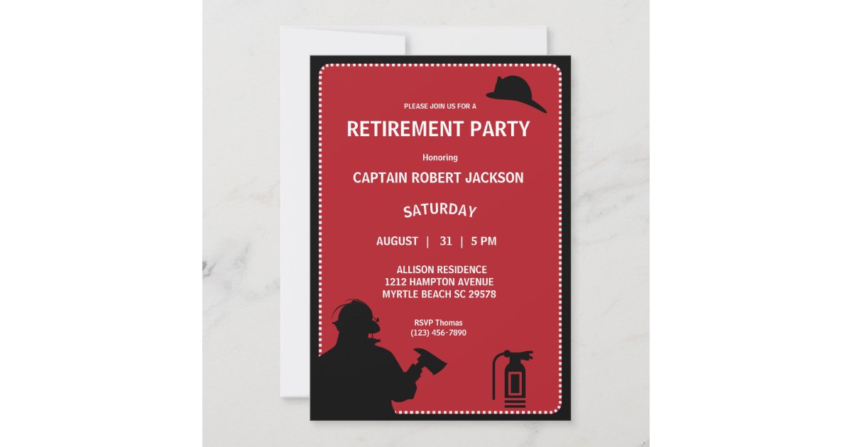 Firefighters Retirement Party Invitation | Zazzle