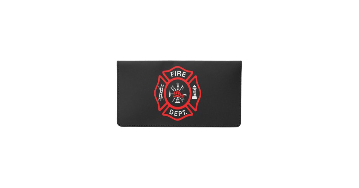 firefighters symbol checkbook cover | Zazzle