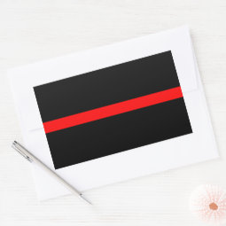 Firefighters Thin Red Line Rectangular Sticker | Zazzle
