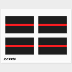 Firefighters Thin Red Line Rectangular Sticker | Zazzle