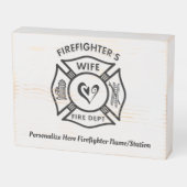 Firefighters Wife Wooden Box Sign | Zazzle