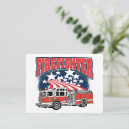 Firefighting Truck Postcard | Zazzle