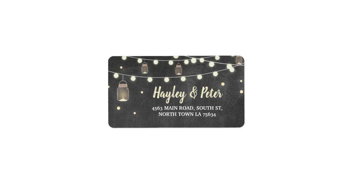 Fireflies Elegant Chalk Address Labels Stickers | Zazzle