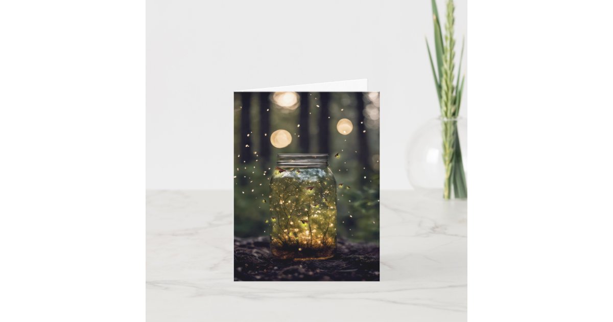 Fireflies In Jar Birthday Card | Zazzle