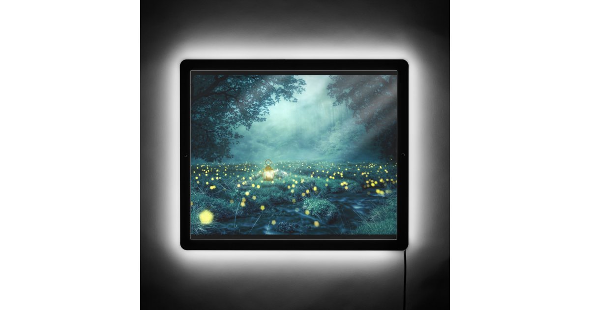 Firefly forest lightning bug LED sign | Zazzle