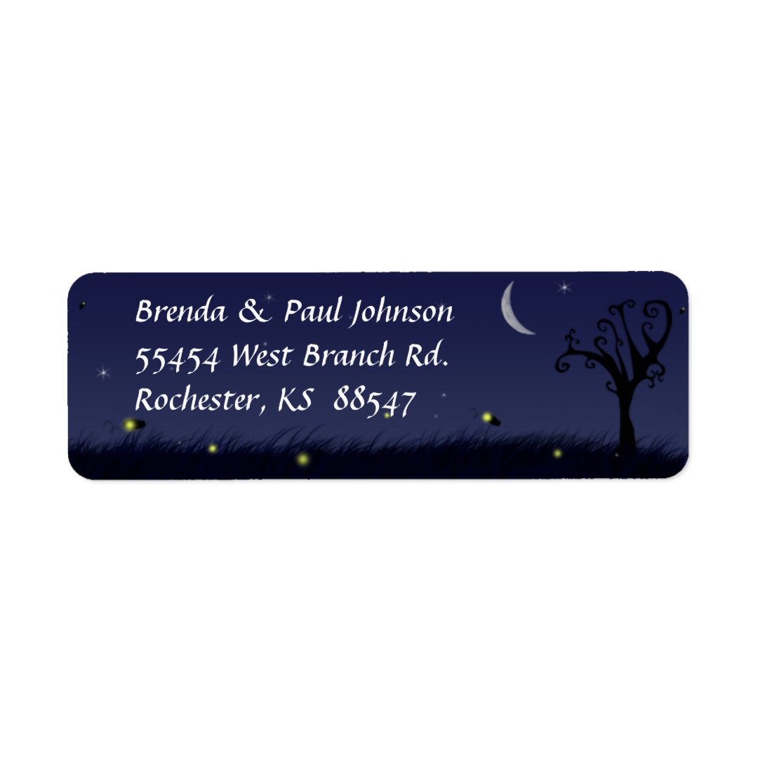 Firefly Summer Evening Return Address Label | Zazzle