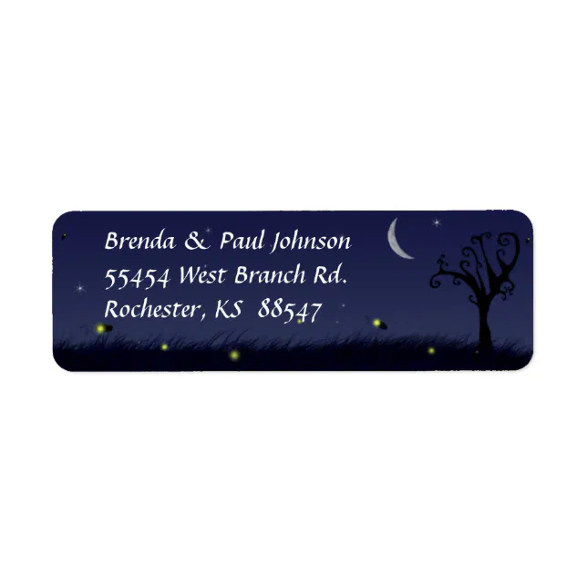Firefly Summer Evening Return Address Label | Zazzle