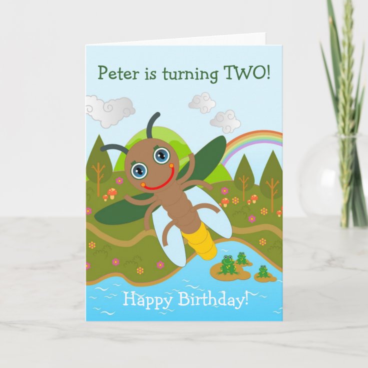 Firefly Wishing Happy Birthday Card | Zazzle
