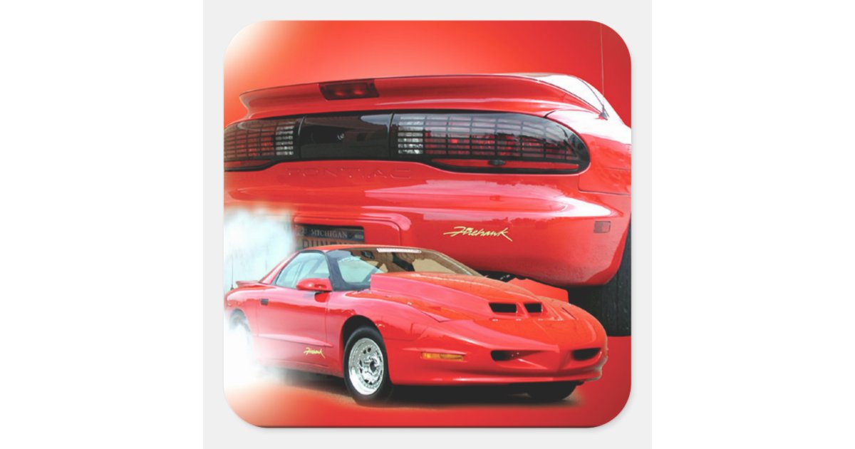 Firehawk Musclecar Square Sticker | Zazzle