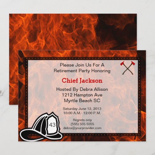Fireman/Chief Retirement Party Invitation | Zazzle