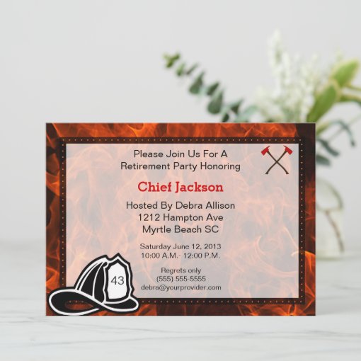 Fireman/Chief Retirement Party Invitation | Zazzle
