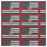 Firefighter Thin Red Line American Flag Fireman Fabric | Zazzle