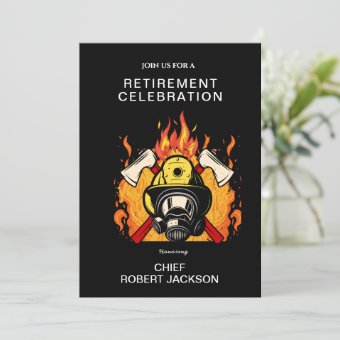 Fireman/Fire Chief Retirement Invitation | Zazzle