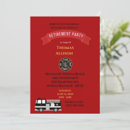 Fireman/Fire Chief Retirement Invitation | Zazzle
