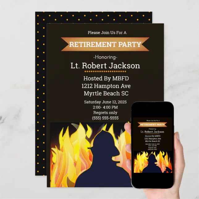 Fireman/Fire Chief Retirement Invitation | Zazzle