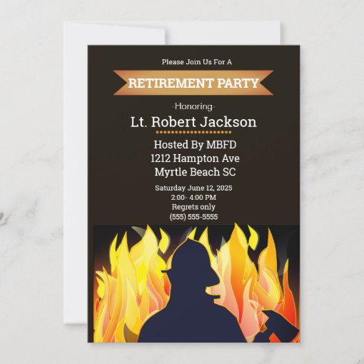 Fireman/Fire Chief Retirement Invitation | Zazzle