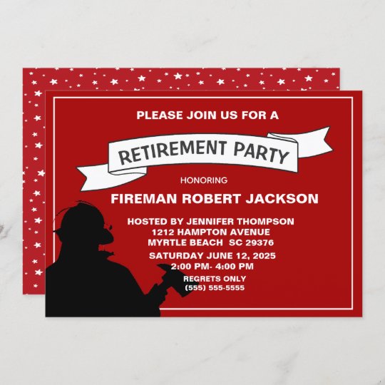 Fireman/Fire Chief Retirement Invitation | Zazzle.com