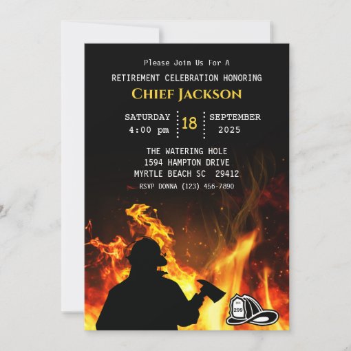 Fireman/Fire Chief Retirement Invitation | Zazzle