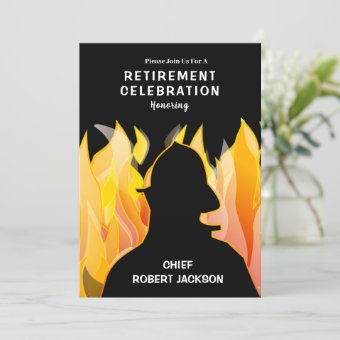 Fireman/Fire Chief Retirement Invitation | Zazzle