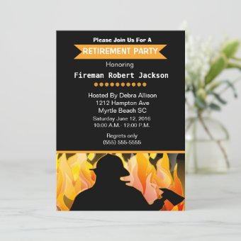 Fireman/Fire Chief Retirement Invitation | Zazzle