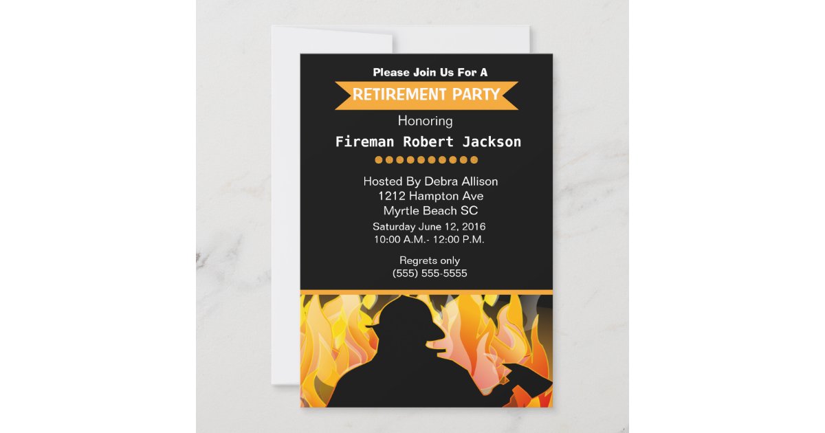Fireman/Fire Chief Retirement Invitation | Zazzle