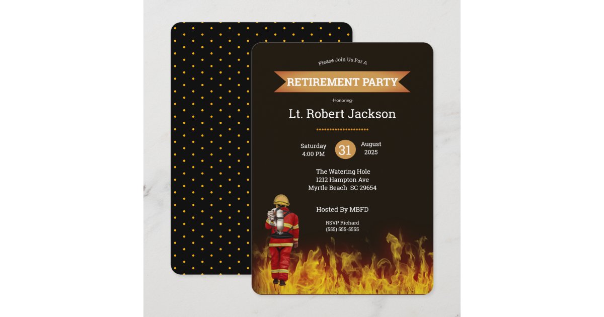 Fireman/Fire Chief Retirement Invitation | Zazzle