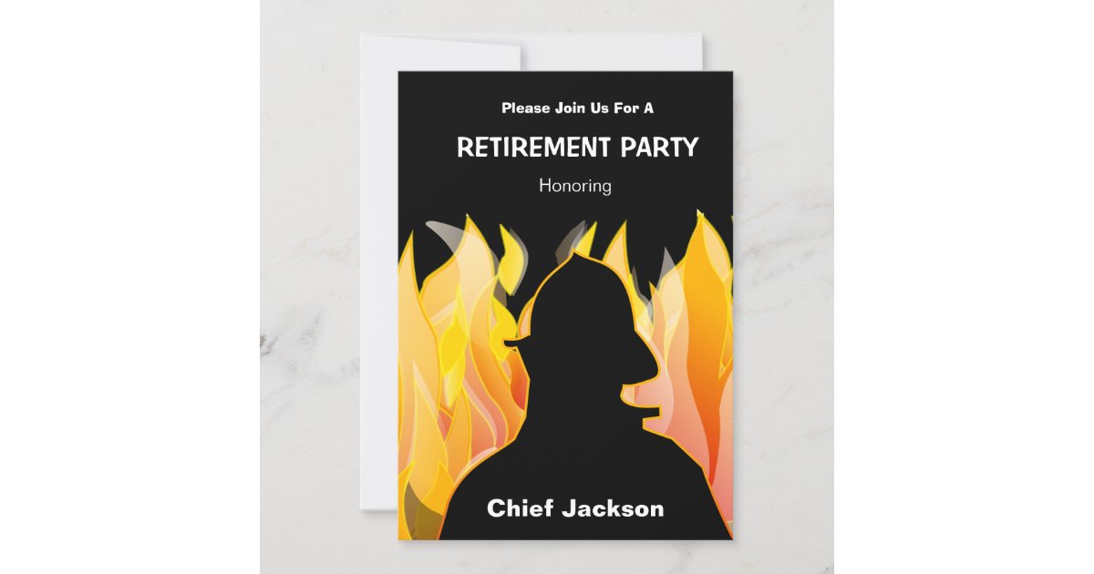 Fireman/Fire Chief Retirement Invitation | Zazzle