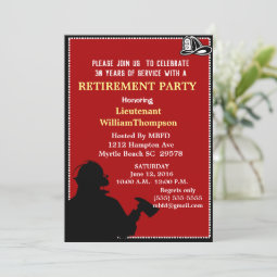 Fireman/Fire Chief Retirement Party Invitation | Zazzle