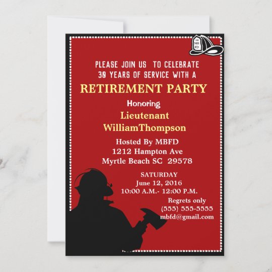 Fireman/Fire Chief Retirement Party Invitation | Zazzle.com