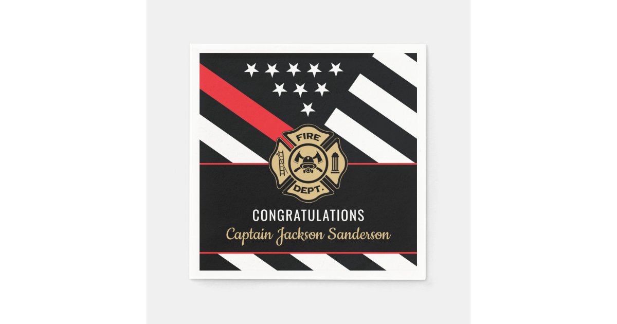 Fireman Fire Department Firefighter Retirement Napkins | Zazzle