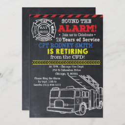 Fireman Firefighter Retirement Invitation | Zazzle
