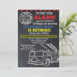 Fireman Firefighter Retirement Invitation | Zazzle