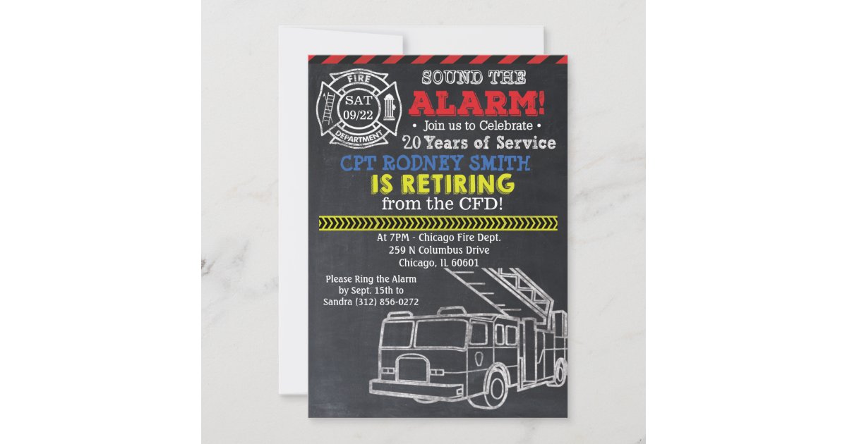 Fireman Firefighter Retirement Invitation | Zazzle