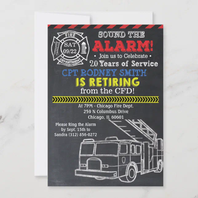 Fireman Firefighter Retirement Invitation | Zazzle