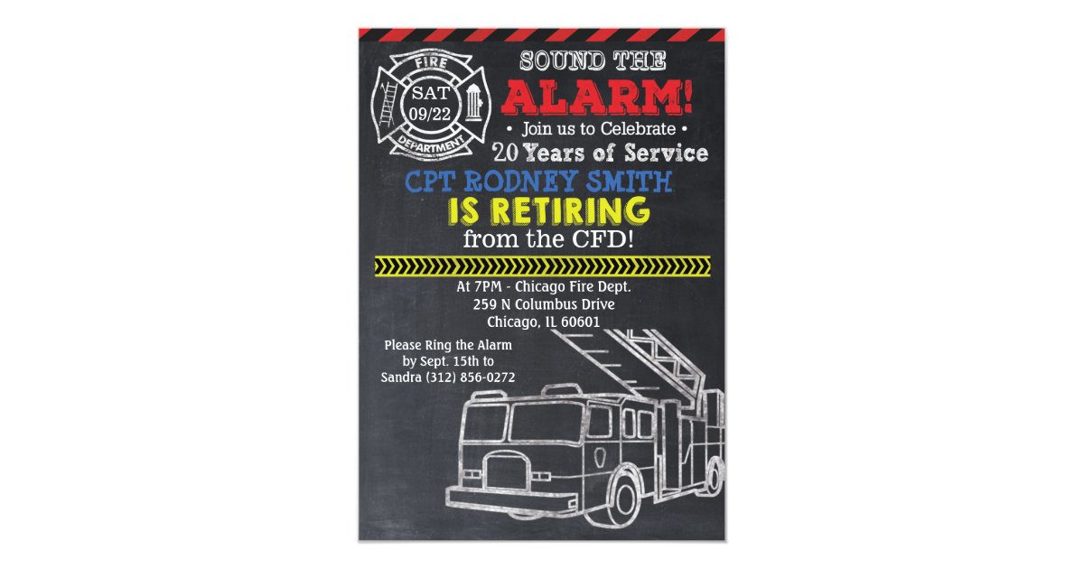Fireman Firefighter Retirement Invitation | Zazzle.com