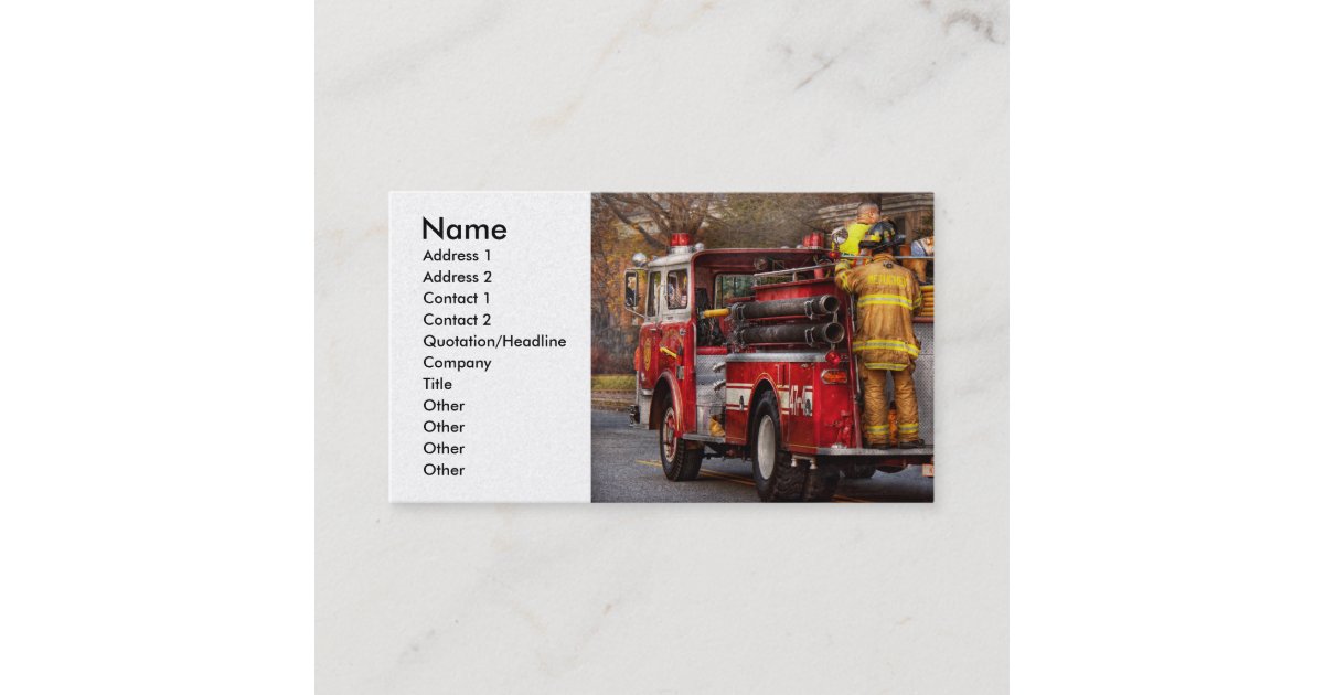 Fireman - Metuchen Fire Department Business Card | Zazzle