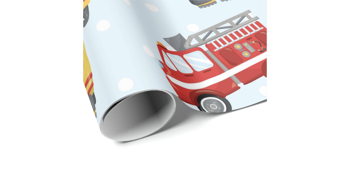 Fireman pattern fun Party wrapping paper | Zazzle.com