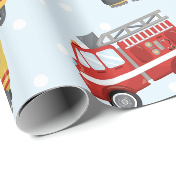Fireman pattern fun Party wrapping paper | Zazzle.com