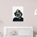 Fireman Pug poster | Zazzle