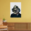 Fireman Pug poster | Zazzle
