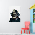 Fireman Pug poster | Zazzle