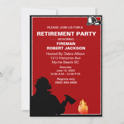 Fireman Retirement/Fire Chief Retirement Invitation | Zazzle