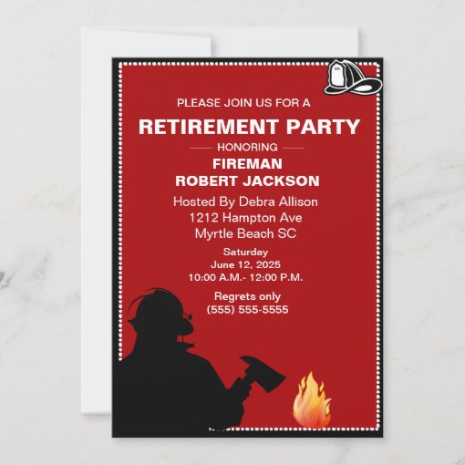 Fireman Retirement/Fire Chief Retirement Invitation | Zazzle