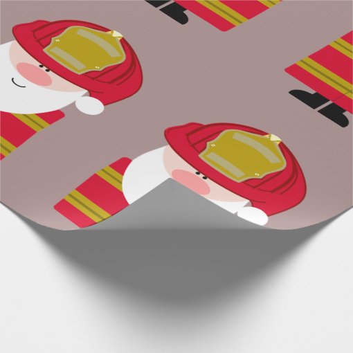 Fireman Santa Wrapping Paper | Zazzle