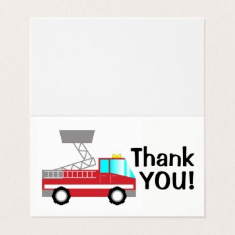 Fireman thank you card | fire truck notecard | Zazzle