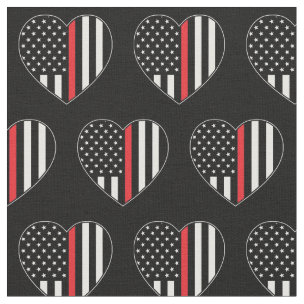 Patriotic Firefighter Style American Flag Fabric | Zazzle