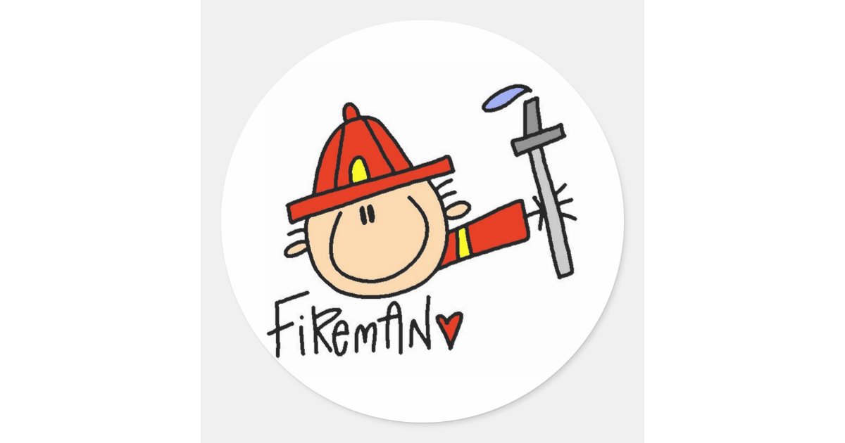 Fireman Tshirts and Gifts Classic Round Sticker | Zazzle